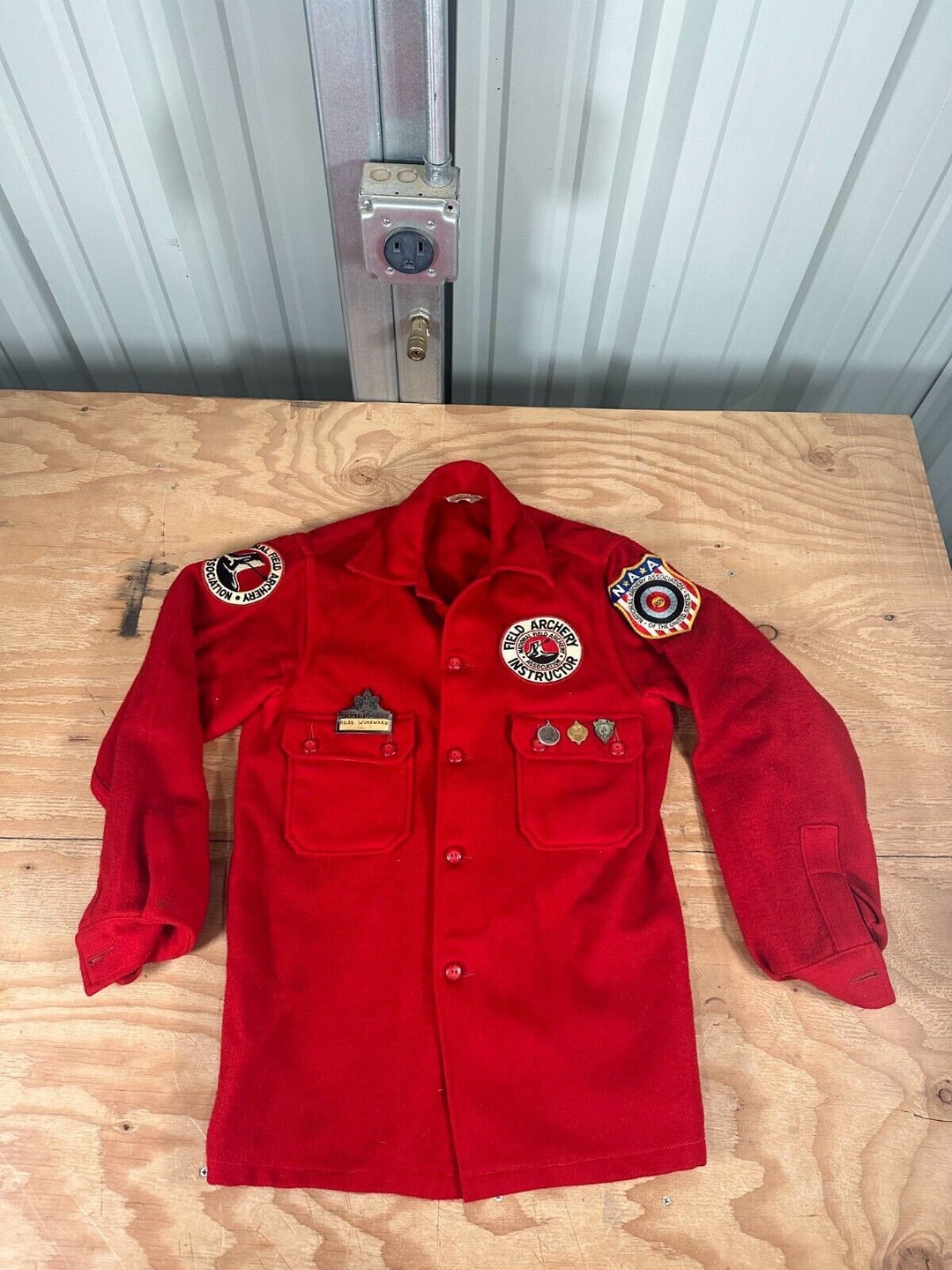 Vintage Official Jacket Boy Scouts of America Red Wool With Patches ...