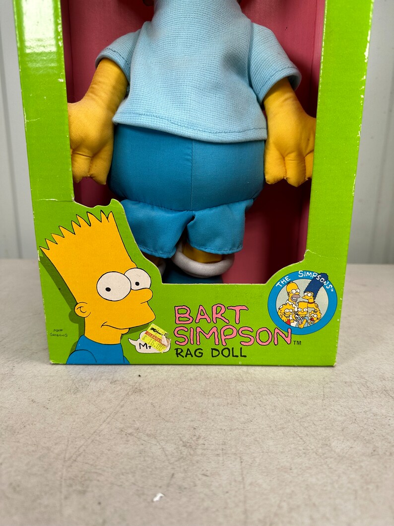 Vintage The Simpsons Bart Simpson Plush Stuffed Rag Doll 1990 Dan Dee