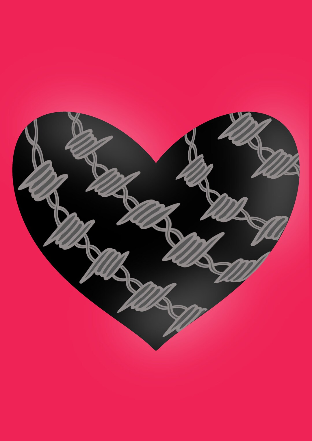 Barbed Wire Wrapped Around Heart Art Print - Etsy