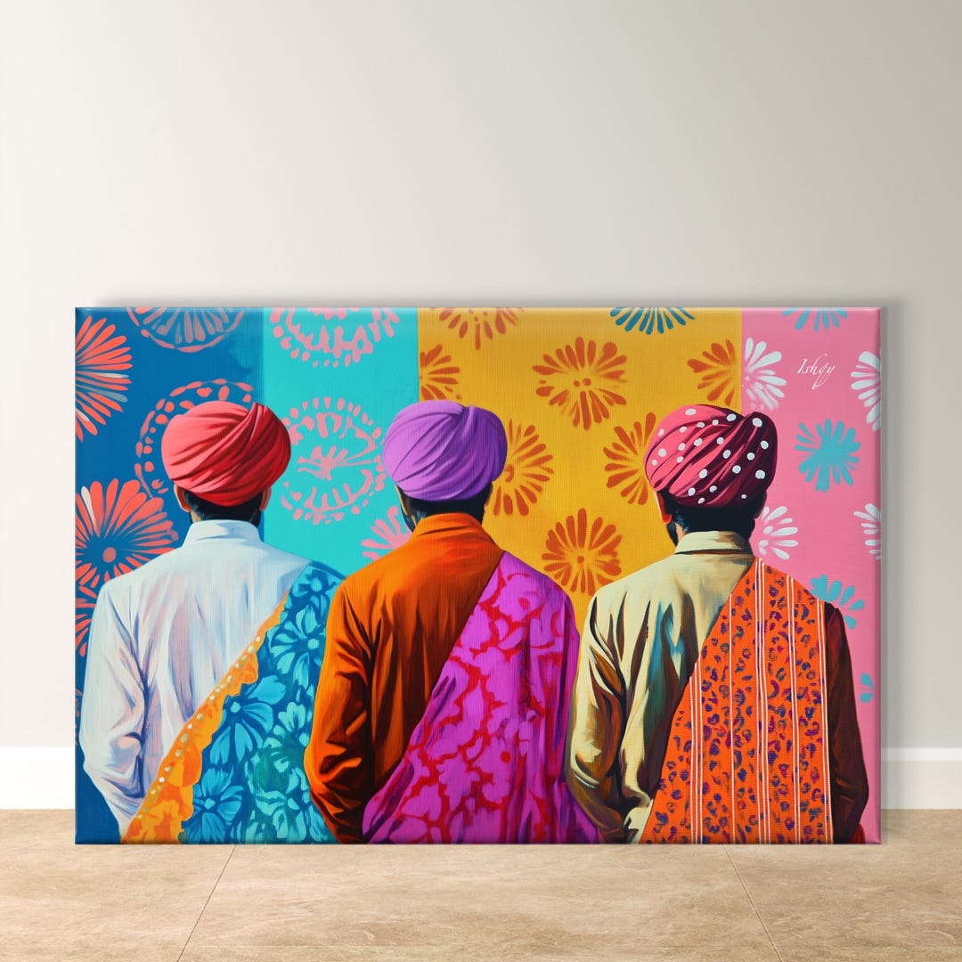 Indian Wall Art, Modern Indian Art, Colorful Decor, Framed Indian Art ...