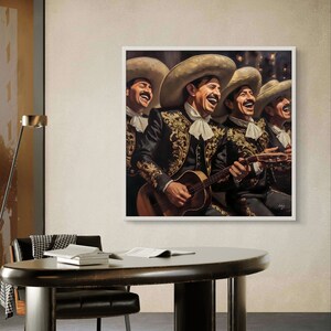 Mariachi Painting Print, Mexican Music Art - Framed Canvas, Mariachi ...