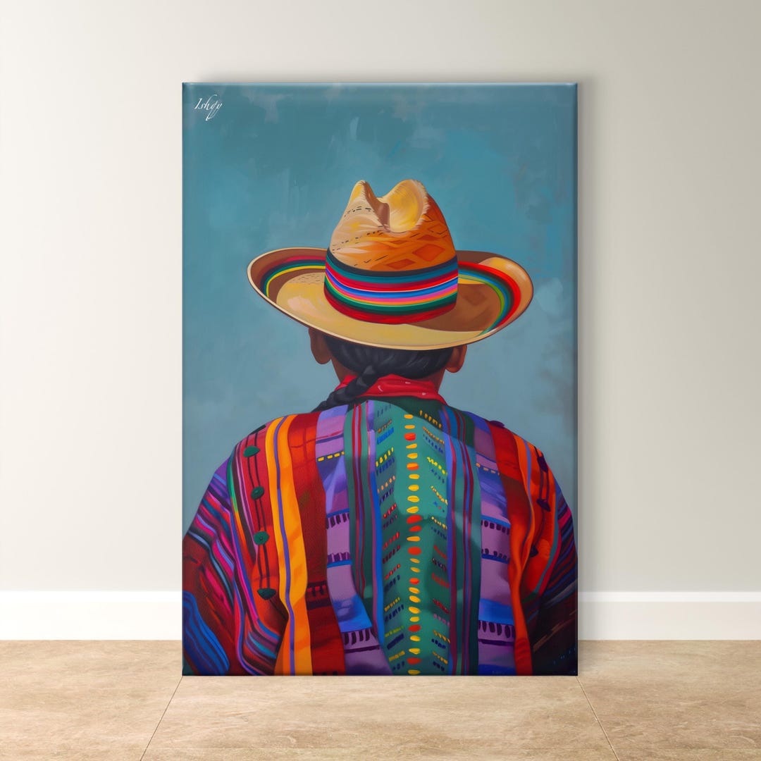 Chilean Cowboy Art, Framed Huaso Decor, Vibrant Wall Art, Cultural ...