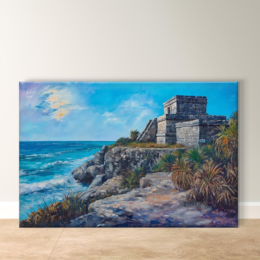 Tulum Ruins Art, Quintana Roo Wall Art - Framed Mexican Decor, Cultural ...