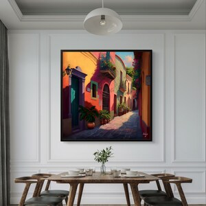 Mexican Street Art, Rustic Alleyway Decor, Vibrant Village Print ...