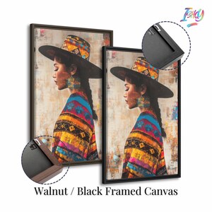 Salvadorian Woman Art, Nahua Pipil Wall Art - Framed Canvas, El ...