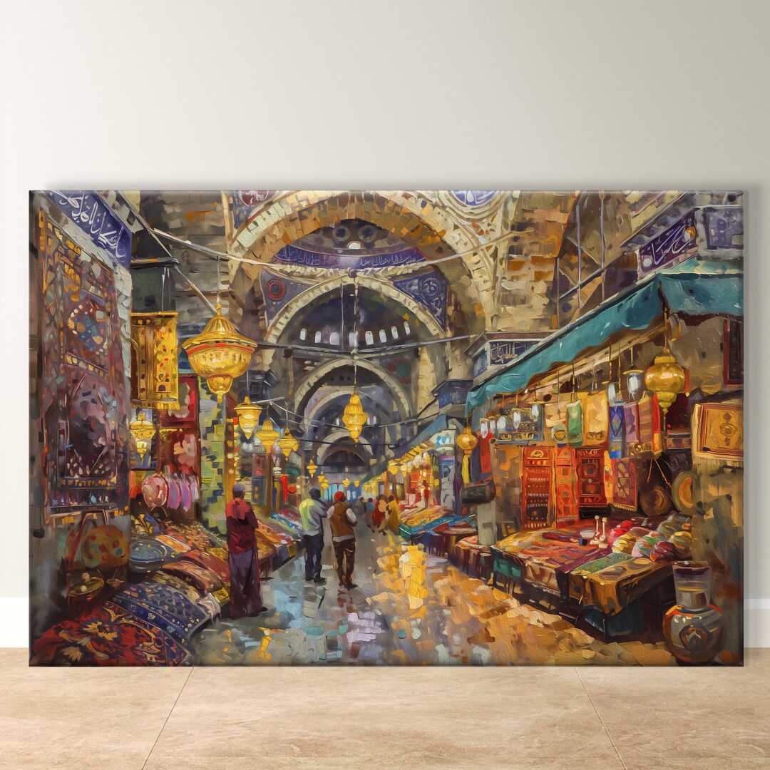 The Grand Bazaar Istanbul - Vibrant Market Scene, Turkish Cultural Wall ...