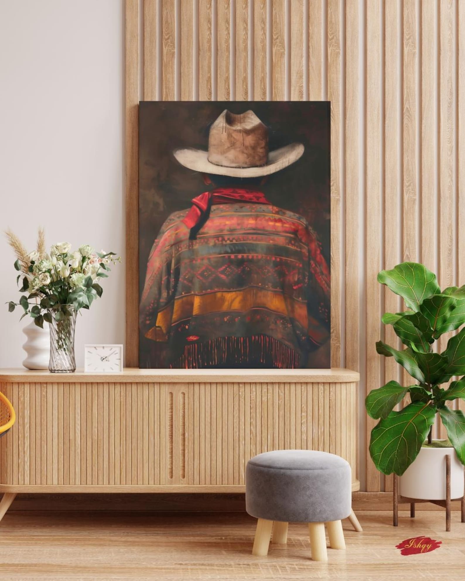 Mexican Vaquero Cowboy Painting Print, Canvas & Framed Canvas Western ...