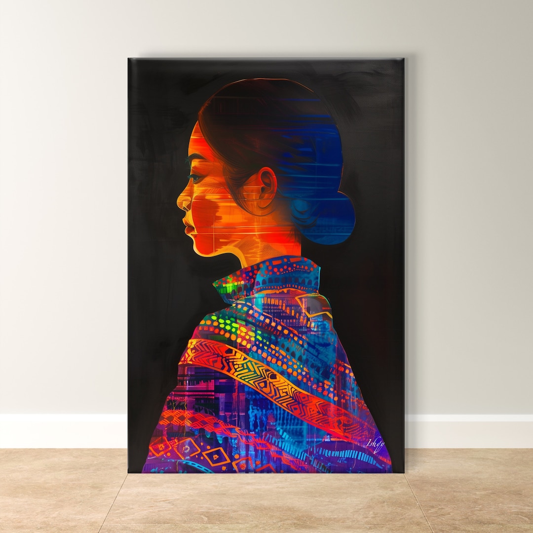 Filipino Woman Art, Cultural Filipino Decor Vibrant Heritage Wall Art ...