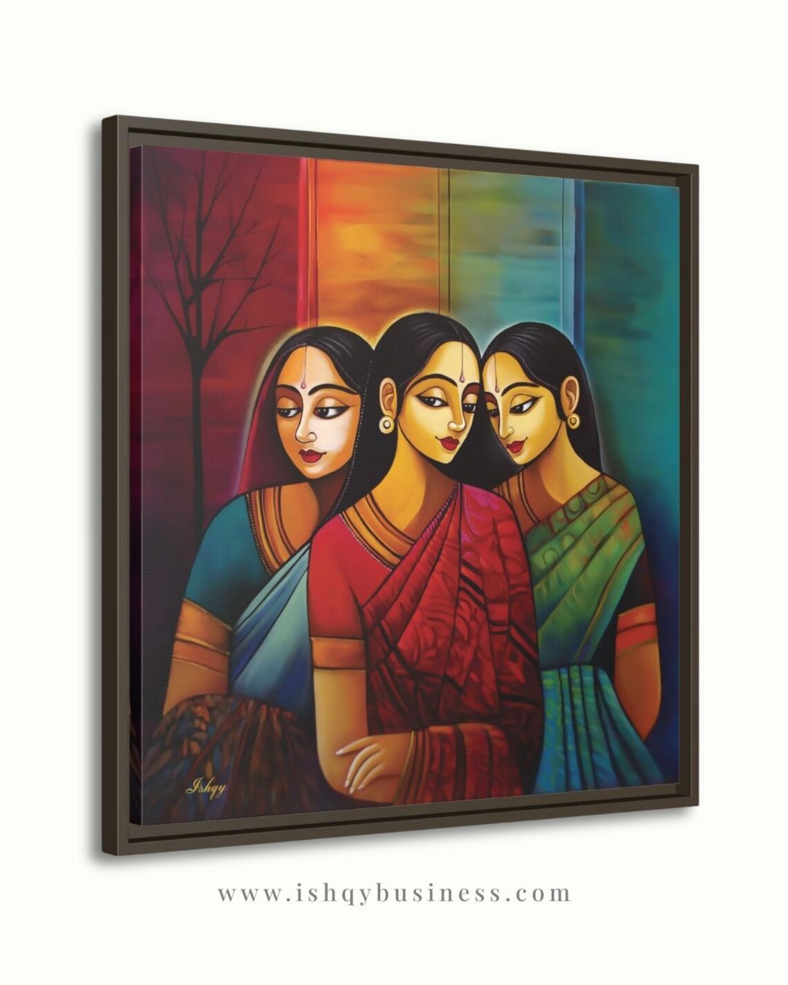 Indian Wall Art Canvas Print, Sari Women Painting, Bengali Sisterhood ...