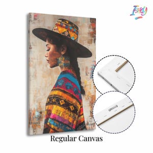 Salvadorian Woman Art, Nahua Pipil Wall Art - Framed Canvas, El ...