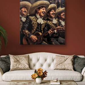 Mariachi Painting Print, Mexican Music Art - Framed Canvas, Mariachi ...