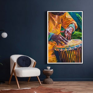 Garifuna Art Print on Framed Canvas - Vibrant Caribbean Wall Art ...
