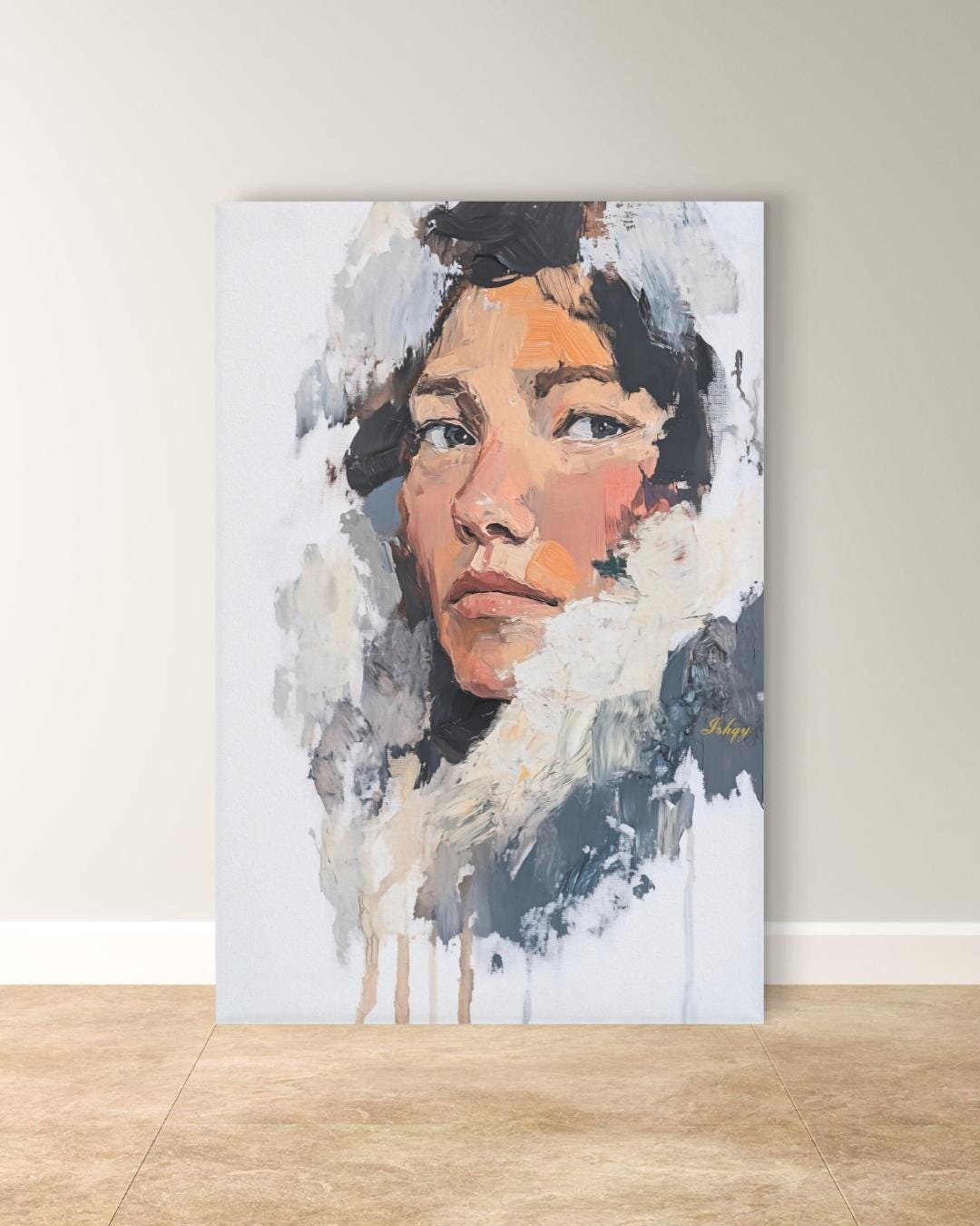 Alaska Native Wall Art, Arctic Portrait Canvas Print, Inuit Woman ...