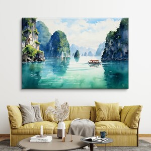 Ha Long Bay Wall Art - Serene Vietnam Seascape Canvas, Nature-inspired ...