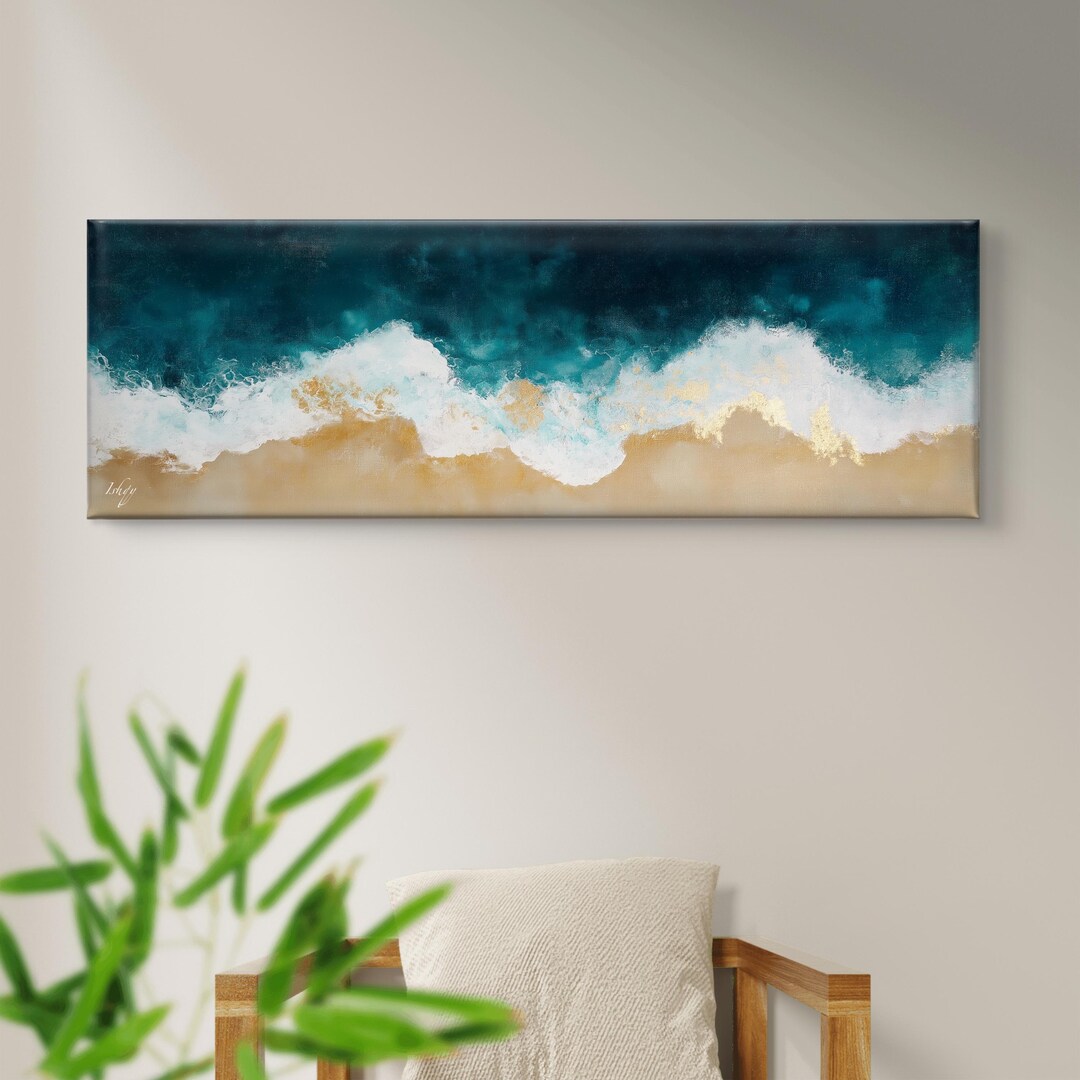 Ocean Wave Wall Art, Coastal Decor Gift Abstract Sea Print, Beach ...