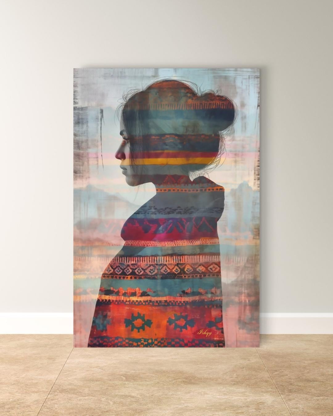 Mapuche Woman Art, Chile Wall Art, Andean Textile Print, Boho Home ...