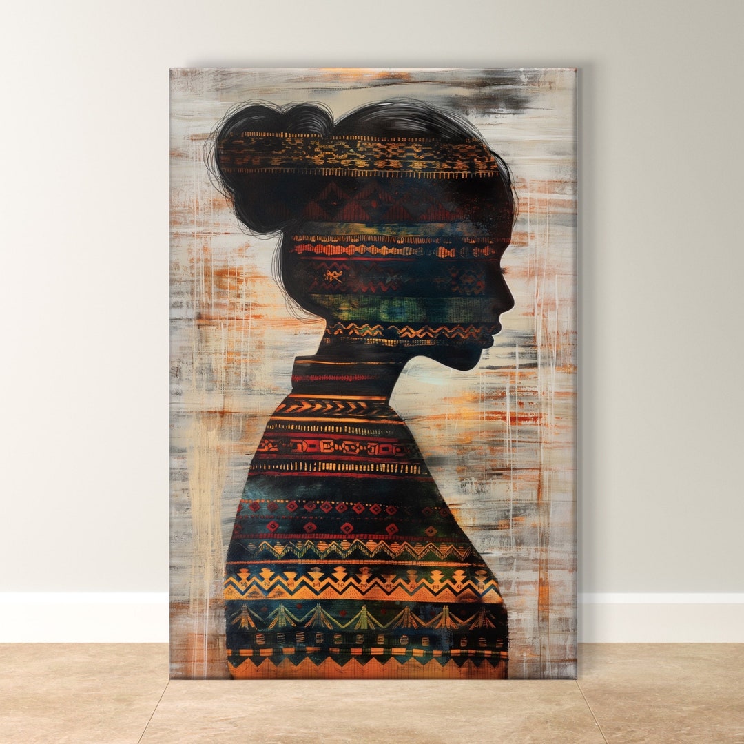 Colombian Woman Portrait Painting Print Vibrant Canvas Art Framed Wall ...