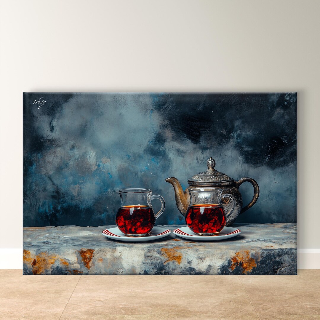 Turkish Tea Decor, Tea Set Wall Art - Traditional Tea Room Print, Cozy ...