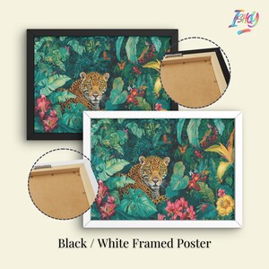 Jaguar Jungle Art, Tropical Animal Print, Wildlife Painting, Rainforest ...