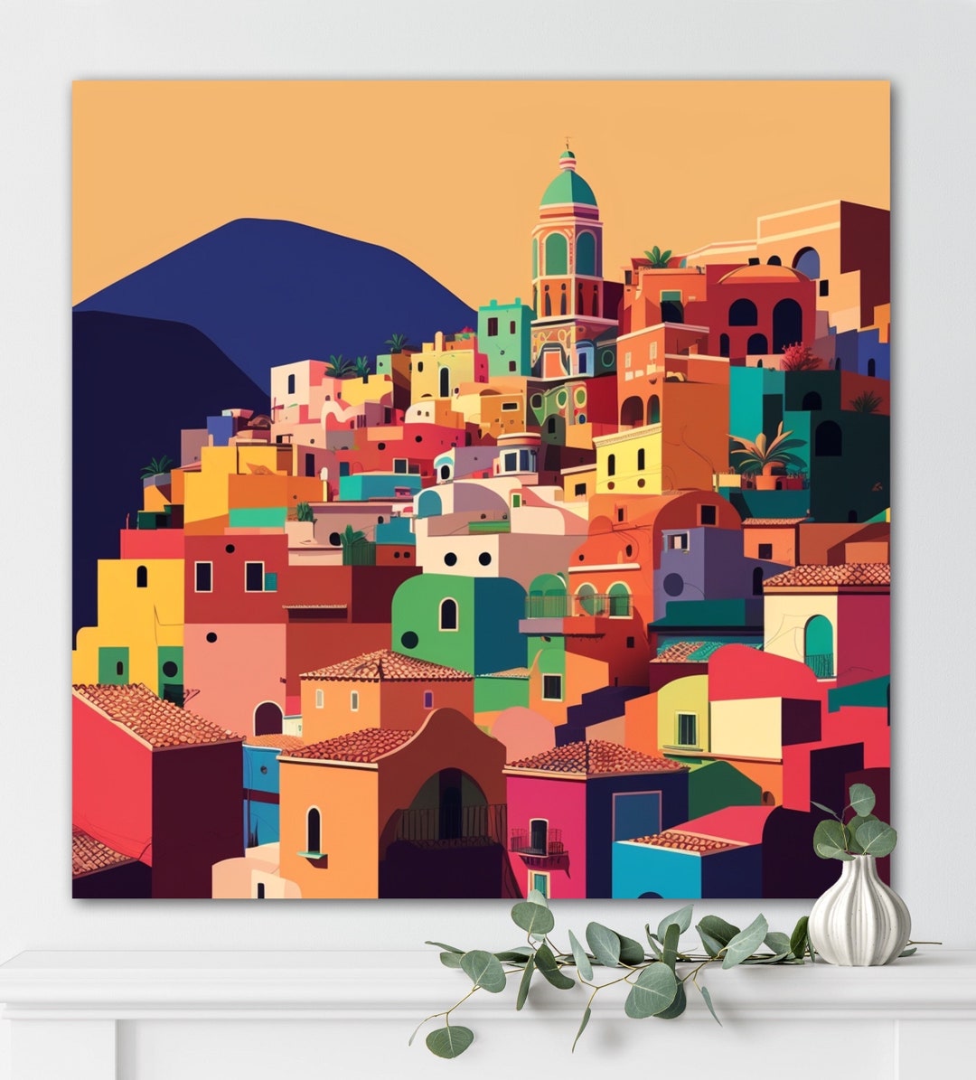 Mexican Art Print Large Canvas Wall Art Mexican Wall Decor Guanajuato ...