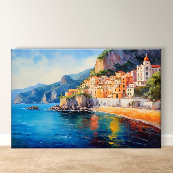 Amalfi Coastal Canvas Wall Art - Etsy