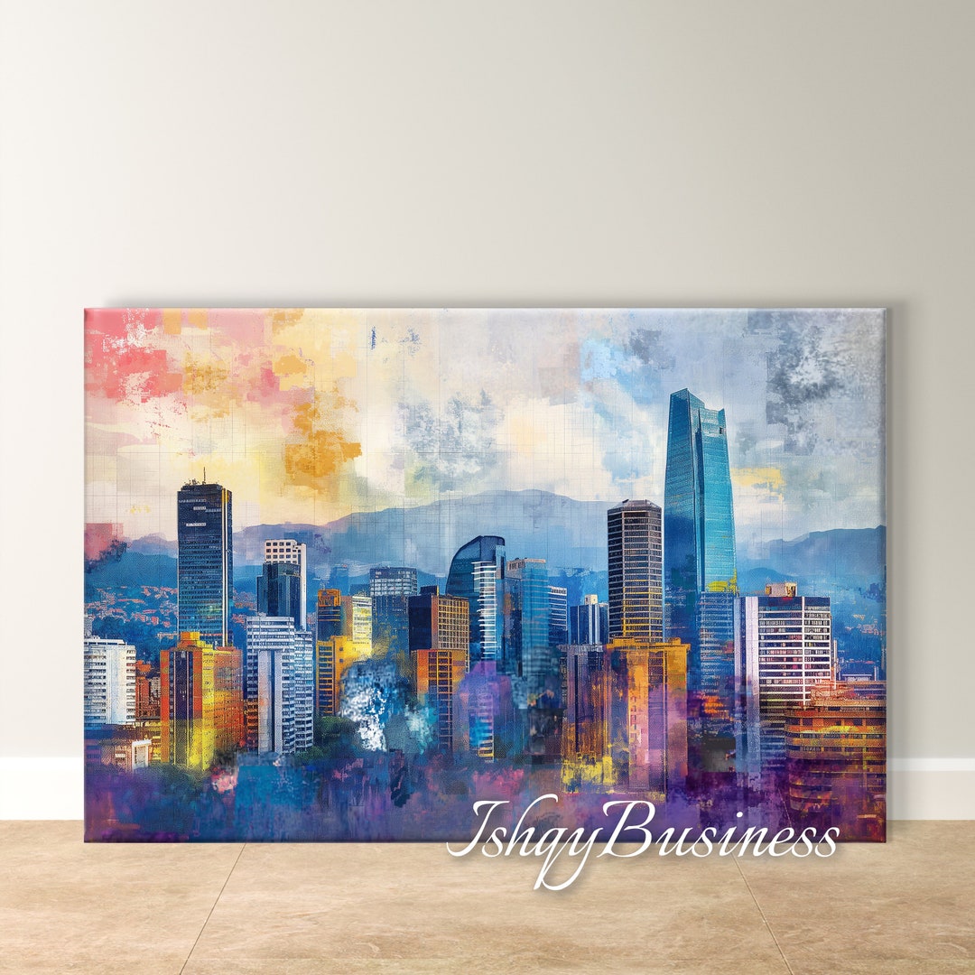 Bogota Wall Art, Colombia Canvas, Skyline Print, Framed Cityscape Decor ...