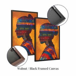 Peruvian Woman Art on Framed Canvas - Inca Pattern Ethnic Artwork ...
