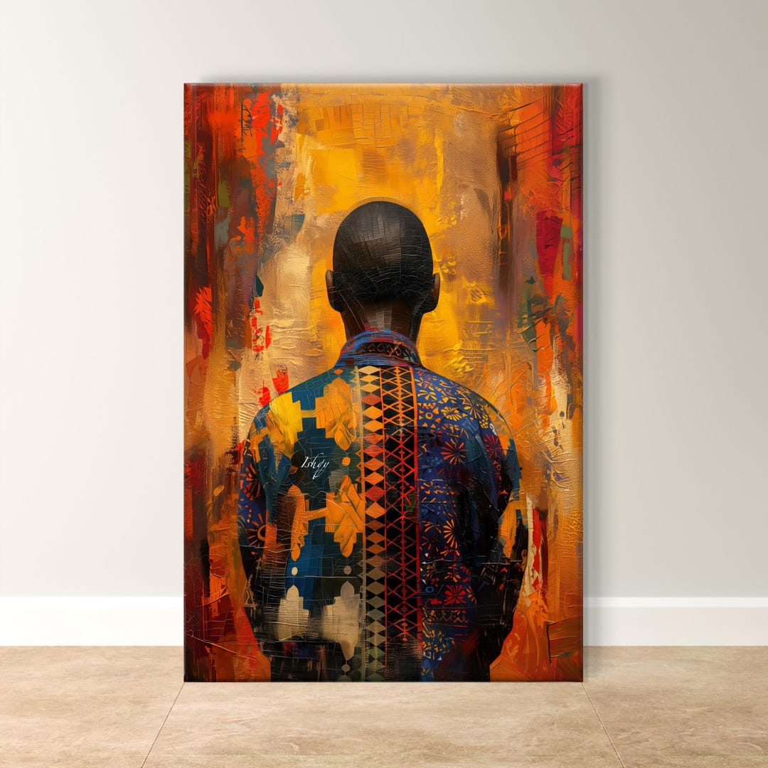 West African Art, Dashiki Wall Art African Man Print, Framed Cultural ...