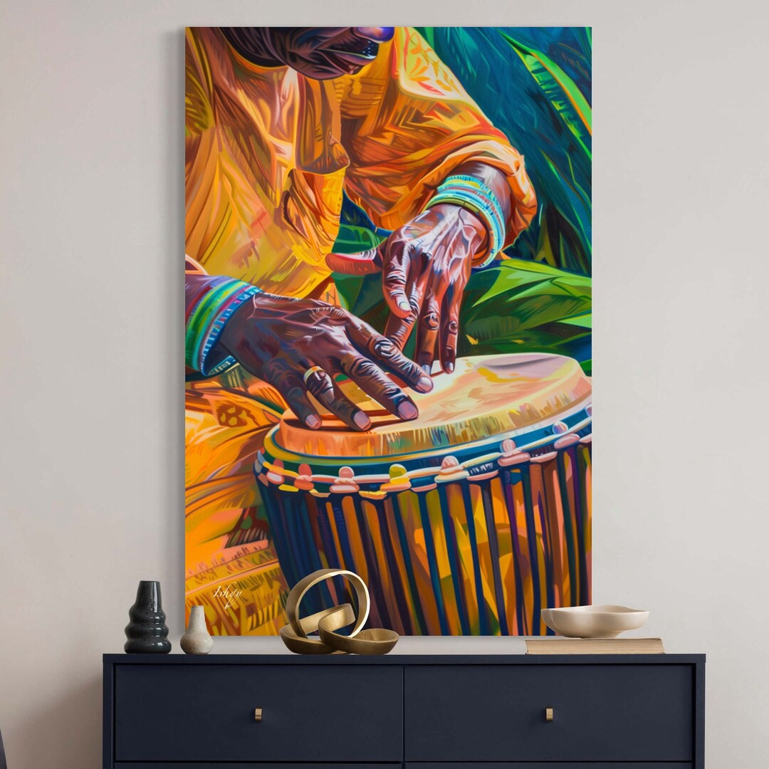 Caribbean Garifuna Canvas Wall Art, Cultural Painting Print, Ready-to ...