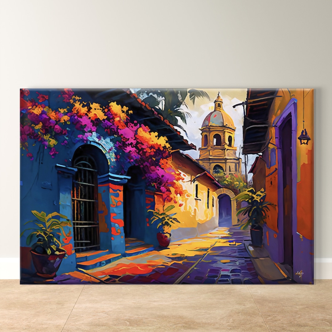 Oaxaca Painting Art Print, Oaxaca Mexico Art Framed Canvas, Mexican ...