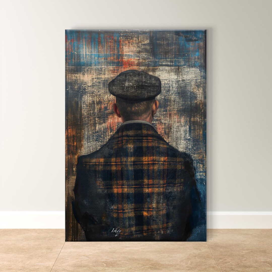 Scottish Man Art, Harris Tweed - Framed Canvas, Textile Cultural Decor ...