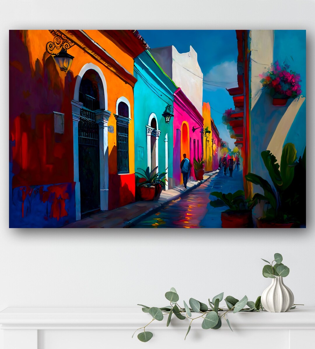 Mexican Art Painting Guanajuato Village Mexico Wall Art - Etsy