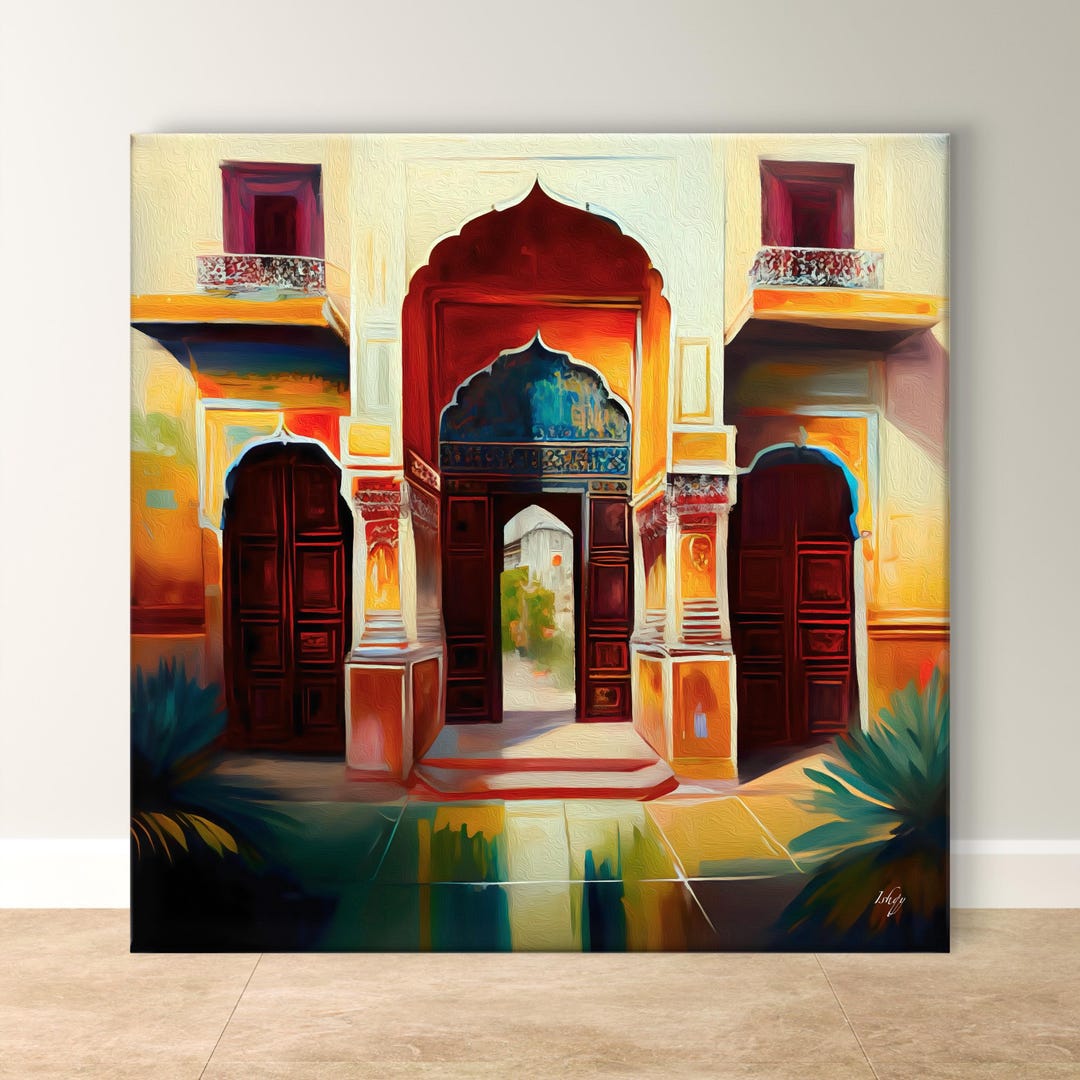 Haveli Painting Art, Framed Indian Decor, Vibrant Cultural Wall Art ...