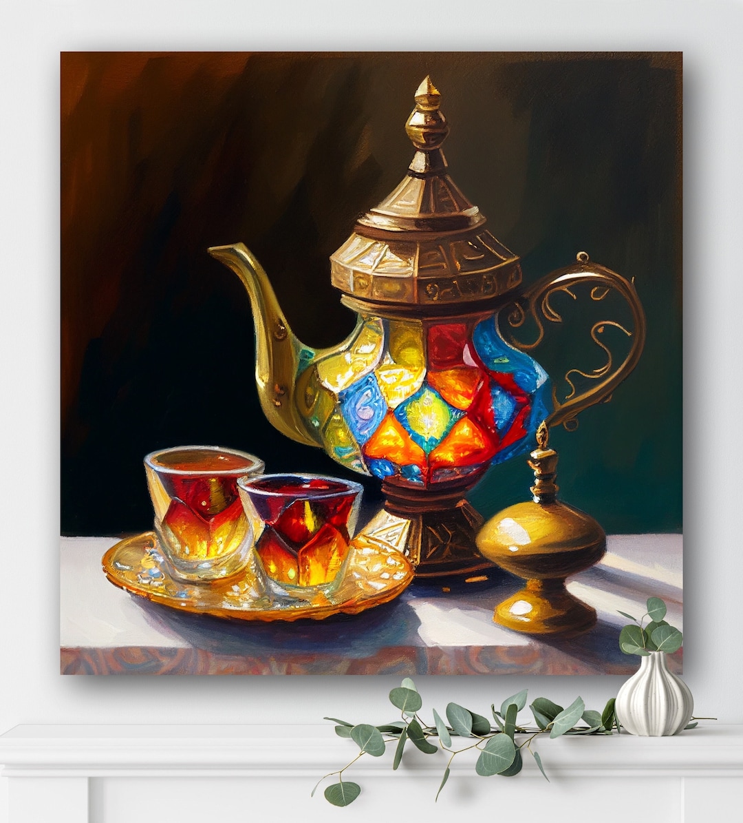 Original Turkish Coffee Cup Painting Middle Eastern Art Turkish Tea ...