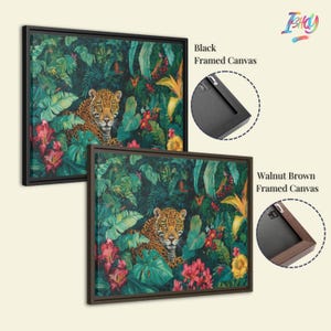 Jaguar Jungle Art, Tropical Animal Print, Wildlife Painting, Rainforest ...