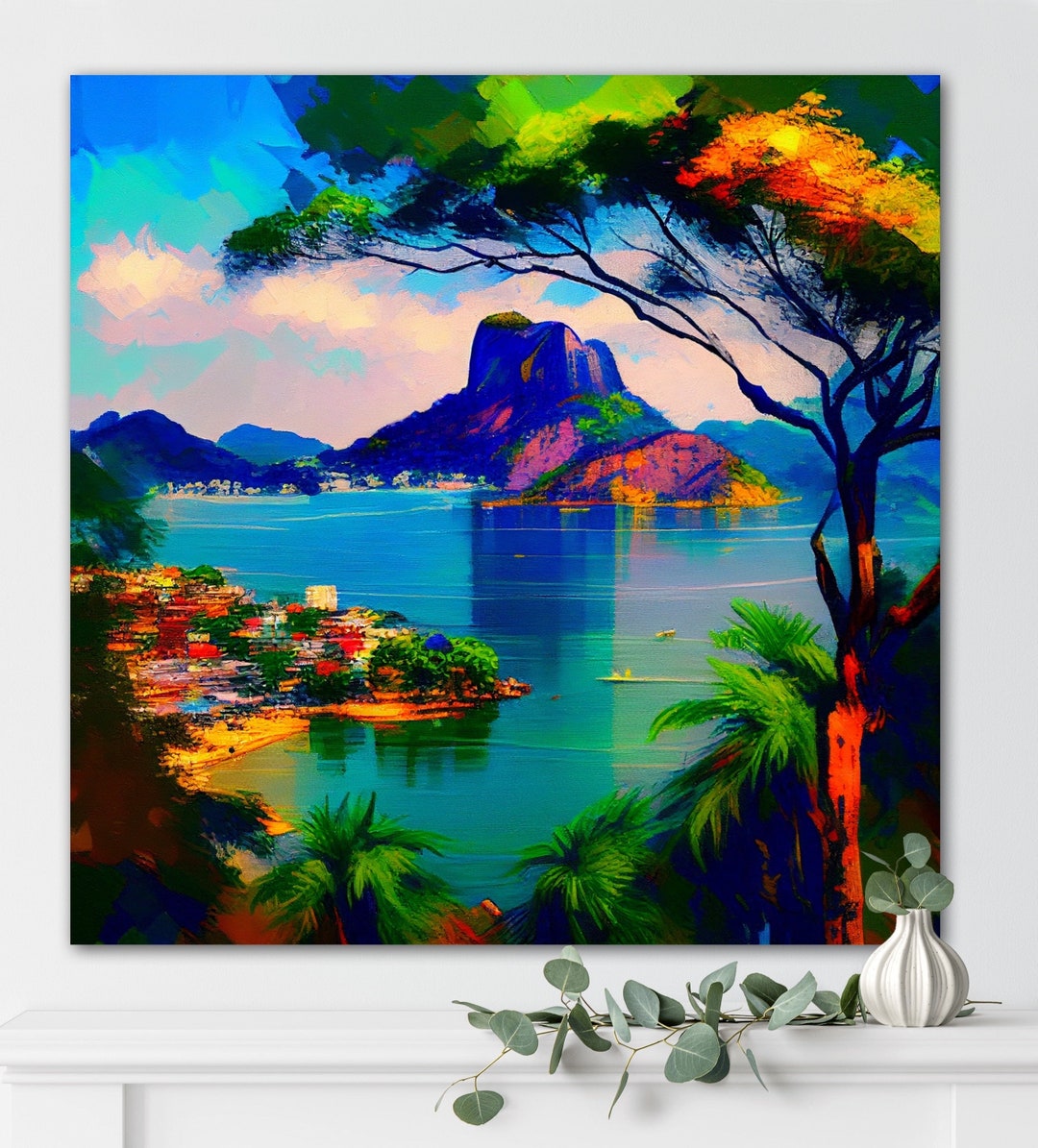 Brazil Wall Art Rio De Janeiro Landscape Painting Brazilian Art Print ...