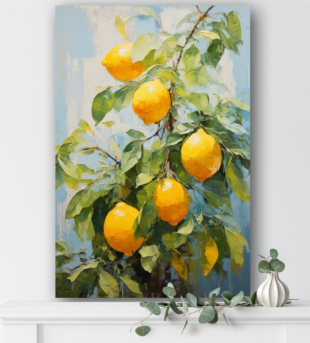 Lemon Print Wall Art Lemon Decor Fruit Kitchen Print Canvas Art Lemon ...