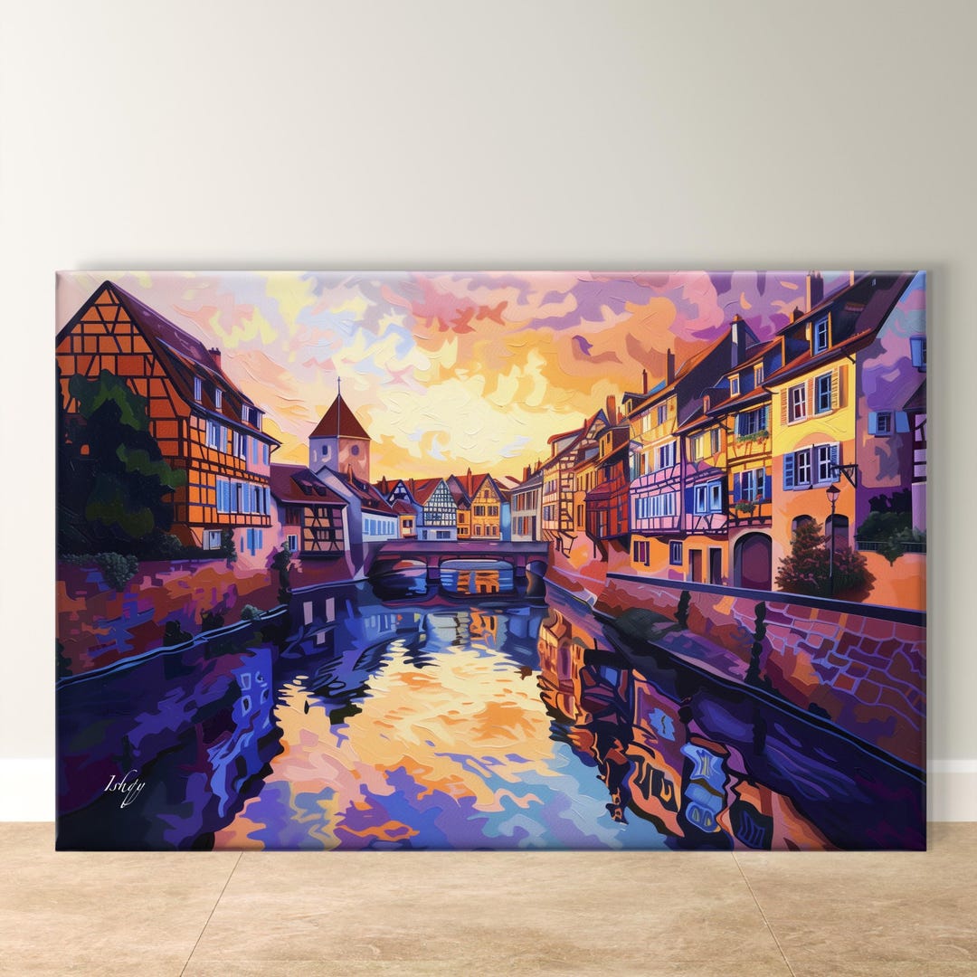 Colmar France Art, French Wall Art - Painting on Framed Canvas ...