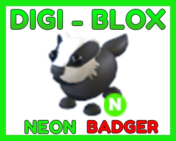 Adopt Me NEON BADGER - Etsy