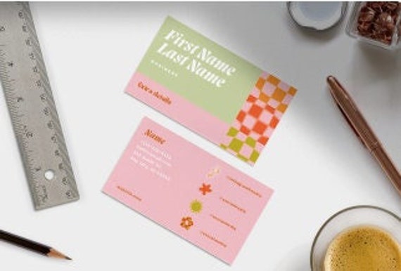 Fun and Funky Digital Template Business Card Pack of 3 Canva - Etsy