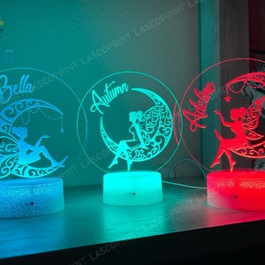 Fairy Kids Personalized Acrylic Night Light | Perfect Birthday Gift for ...