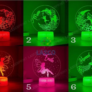 Fairy Kids Personalized Acrylic Night Light | Perfect Birthday Gift for ...