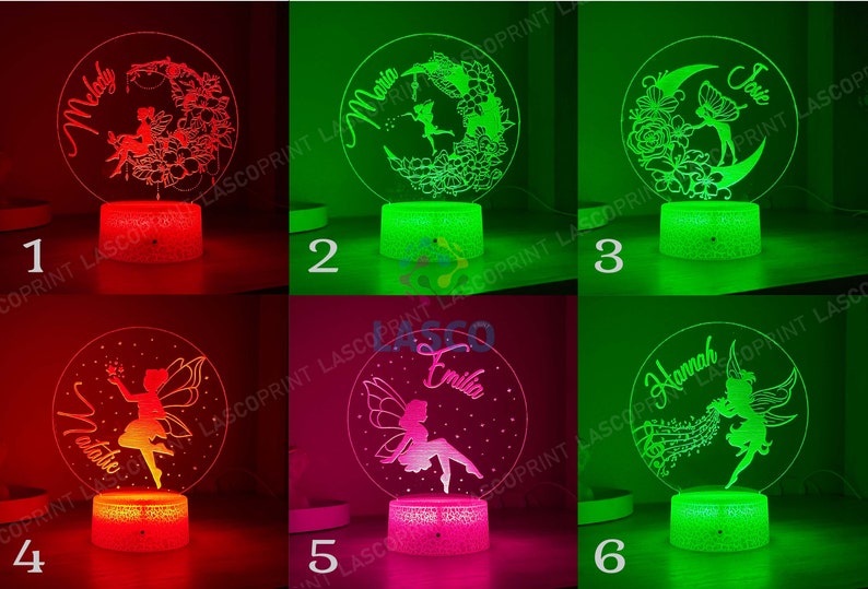 Fairy Kids Personalized Acrylic Night Light | Perfect Birthday Gift for ...