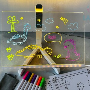 Kids LED Acrylic Drawing Board | Coloring Sheets Included | Perfect ...