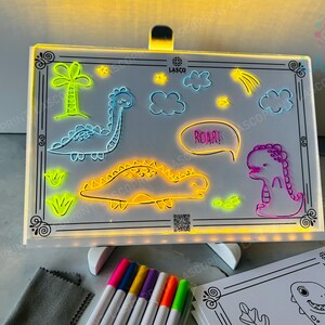 Kids LED Acrylic Drawing Board | Coloring Sheets Included | Perfect ...