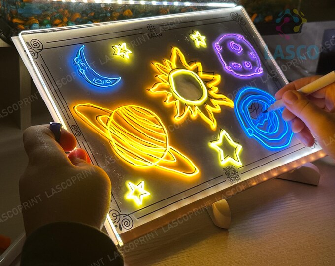 Kids LED Acrylic Drawing Board | Coloring Sheets Included | Perfect ...
