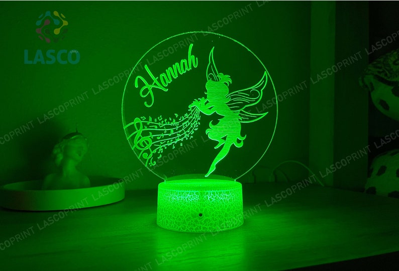 Fairy Kids Personalized Acrylic Night Light | Perfect Birthday Gift for ...