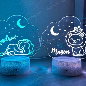 Kids Personalized Acrylic Night Light Laser Kids Lion | Perfect ...