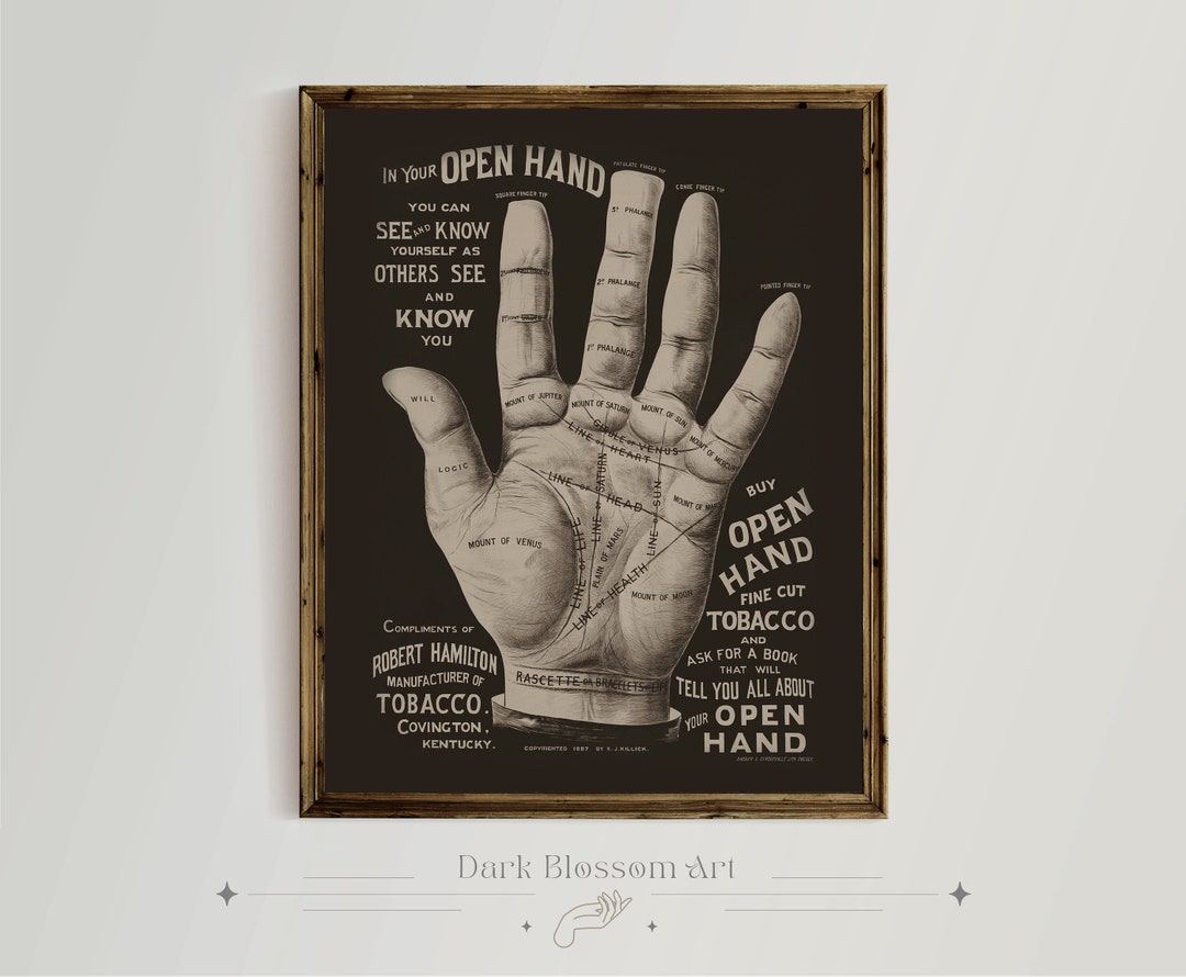 Vintage Palm Reading Poster, Astrology Art, Spiritual Art, Witchy Art ...