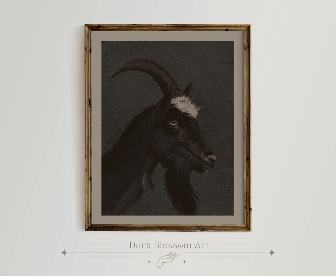Black Goat, Halloween Art, Dark Cottagecore, Victorian Art, Painting of ...